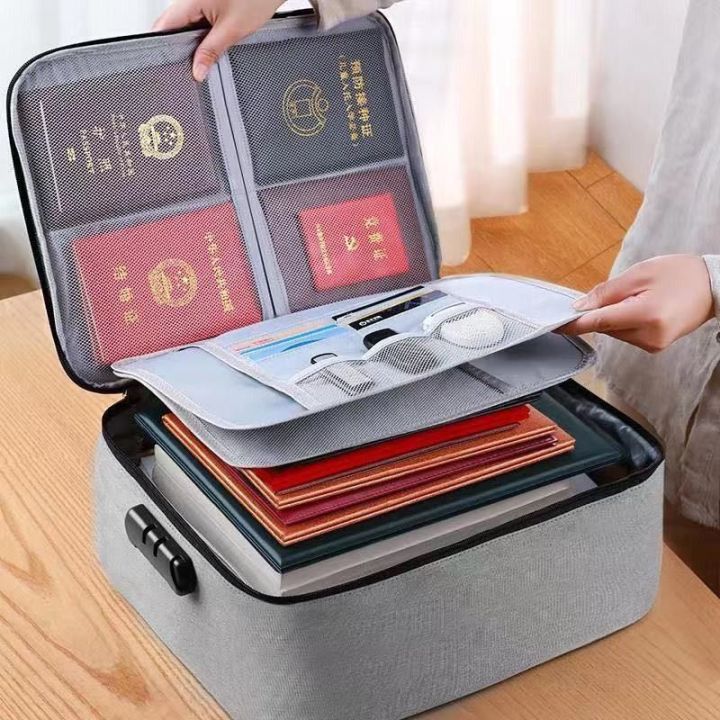 Document Storage Bag Large Capacity Storage Bag For Files 3 Layer With ...