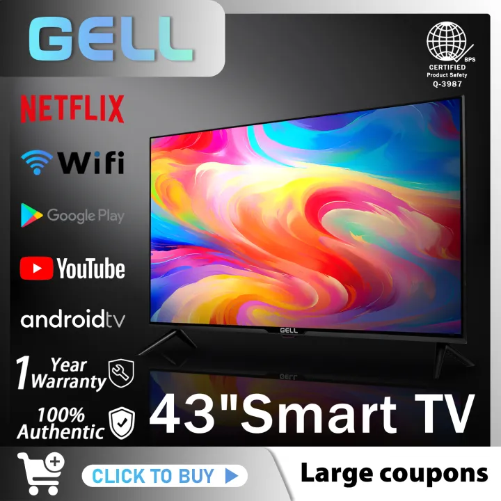 GELL TV 43 inches smart led tv Android TV 43 inch smart tv flat screen ...