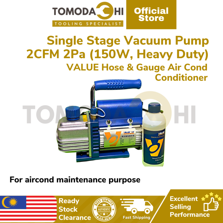 TOMODACHI Value Vacuum Pump Aircond 2 CFM (150W, Heavy Duty, 2PA) Hose ...