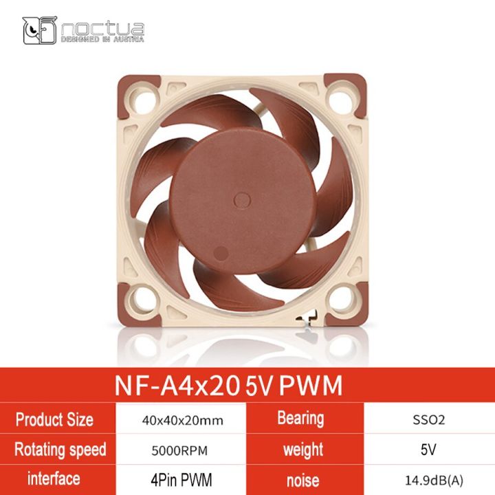Noctua NF-A4x20 40Mm CPU Cooler Fan 12V 5V PWM/FLX Cooling Fan Chassis ...