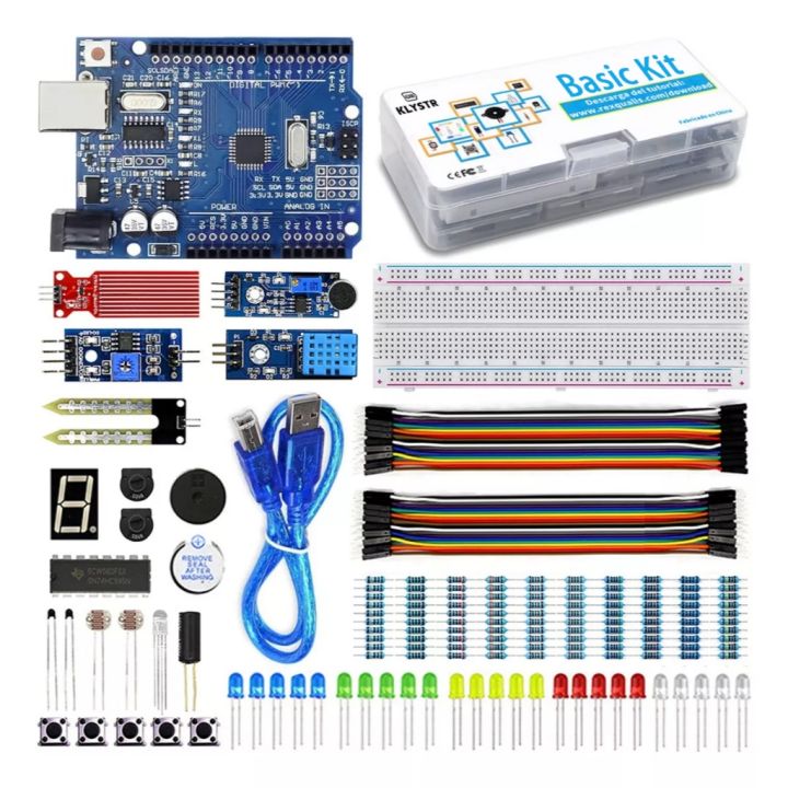Basic Starter Kit For Arduino Uno R3 With Tutorial Code Breadboard Jumper Wire Led Diodes ...