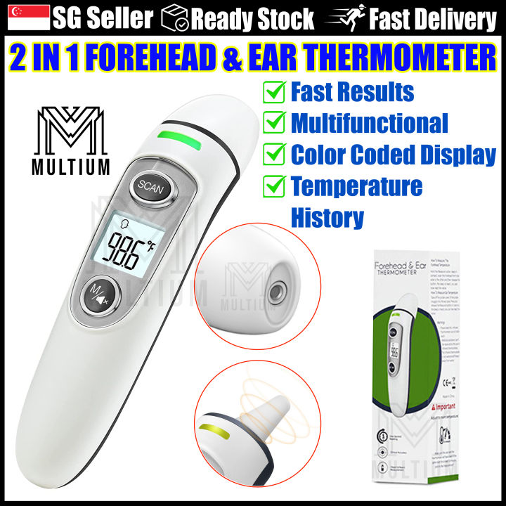 2 in 1 Forehead Ear Thermometer | Indoors Non-Contact Digital ...