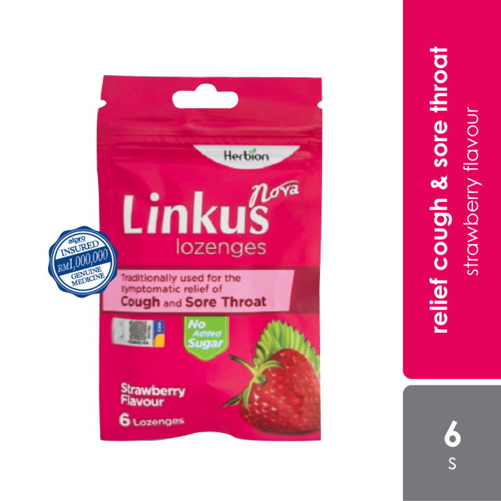 Alpro Pharmacy Linkus Nova Strawberry Lozenges 6s (Relief of cough and ...