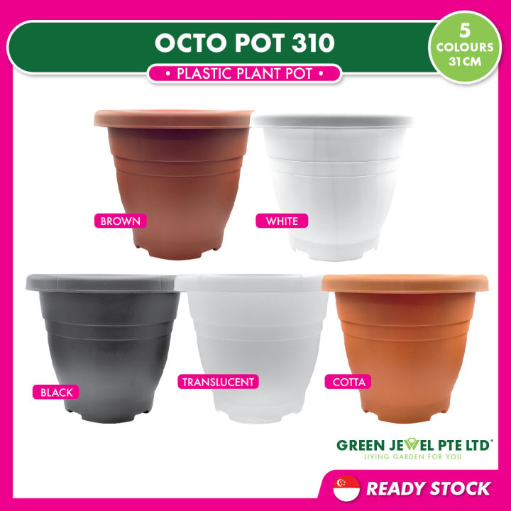OCTO Plastic Plant Pot 31cm, Variety Colours | Lazada Singapore