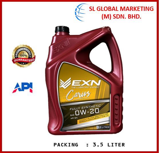 EXN CARIOS SAE 0W-20 API SN FULLY SYNTHETIC - 3.5L ENGINE OIL | Lazada