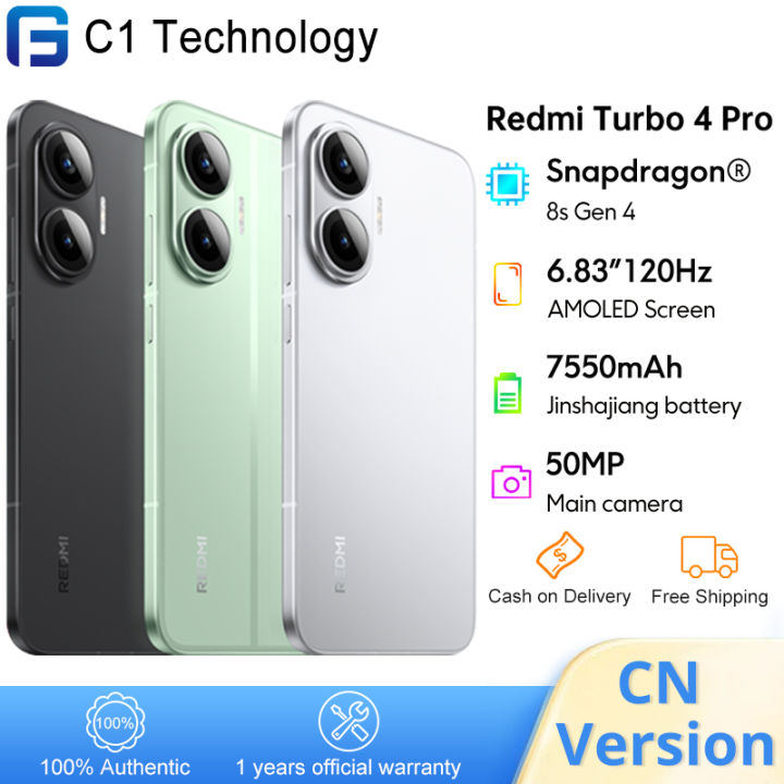 Xiaomi Redmi turbo 4 pro 5G NFC 6.83”Smartphone Snapdragon 8s Gen 4 120Hz 50MP+20MP Camera 90W ...