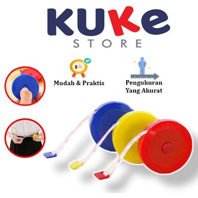 KUKE Meteran Gulung Putar 150cm Mini Pengukur Lingkar Perut dan Barang ...