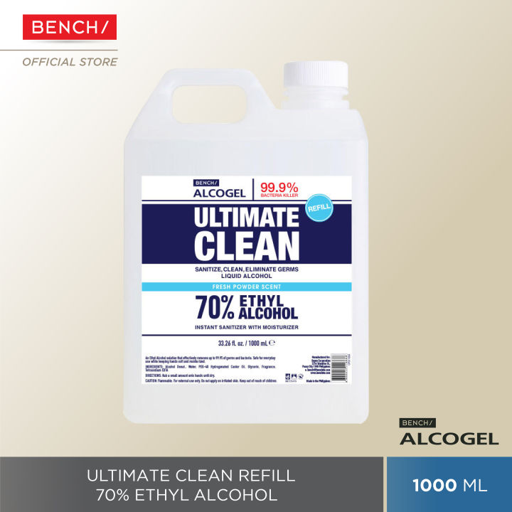 BENCH ALCOGEL- CPG1100 Ultimate Clean Alcohol Refill 1L | Lazada PH
