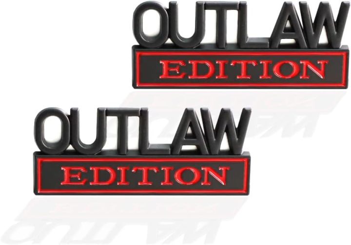 2 ชิ้น สัญลักษณ์ Outlaw Edition ป้ายโลหะ 3D สติ๊กเกอร์พอดีสำหรับรถยนต์ ...