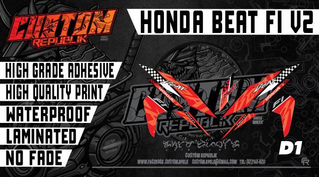 Honda Beat FI V2 2022 Stock Decals Set P1 | Lazada PH