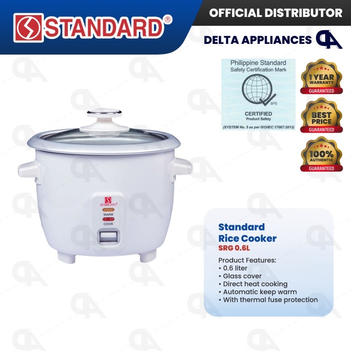 Standard Rice Cooker W/ Glass Lid SRG 0.6L / 1.0 L / 1.8L / 2.2L ...