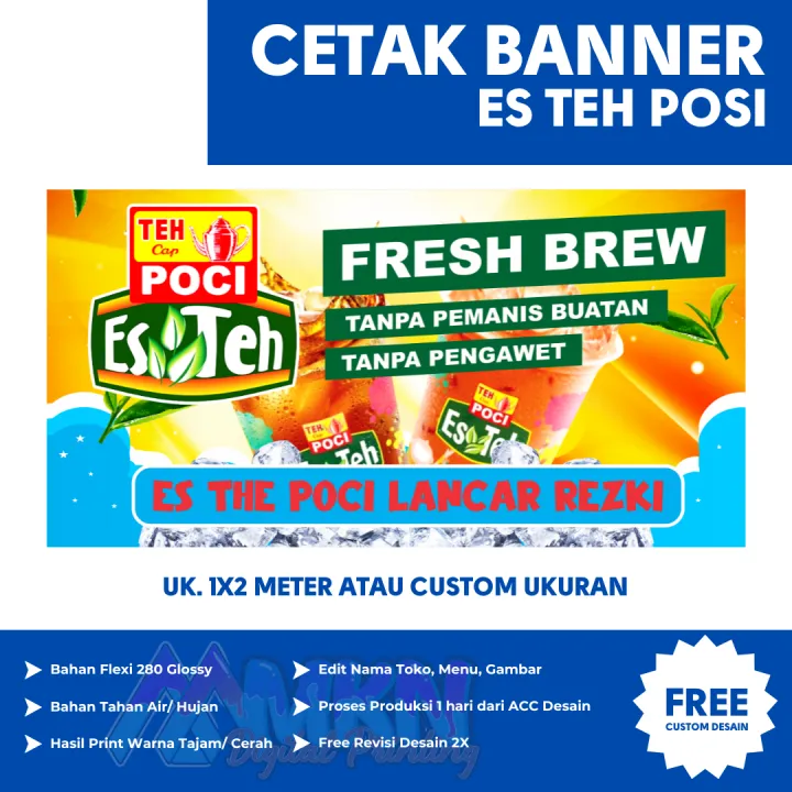 Cetak Banner Spanduk Teh Poci Desain Kekinian Bisa Custom | Lazada ...