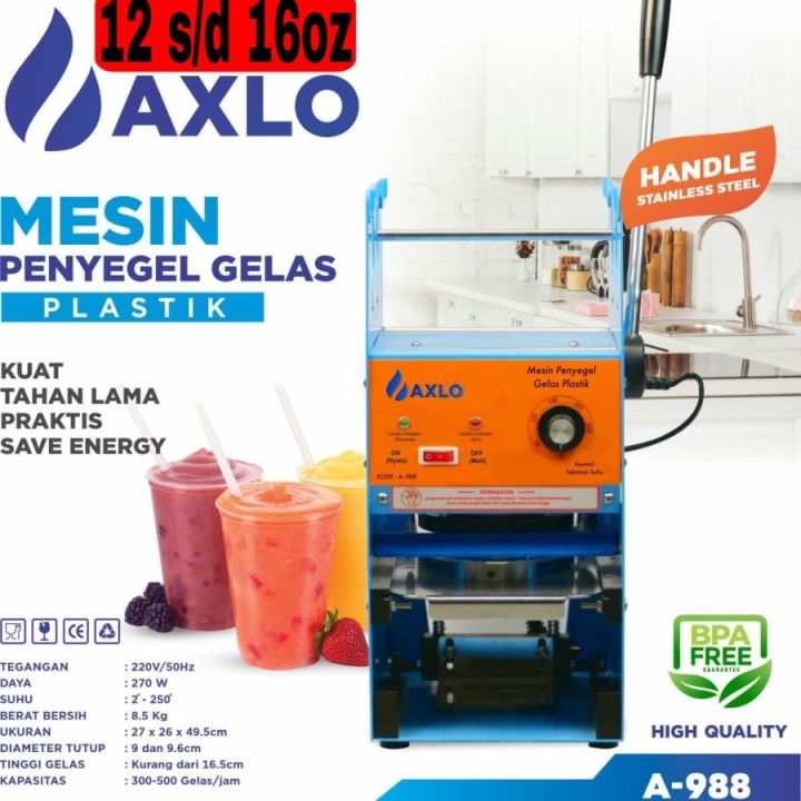 Cup Sealer/ Mesin Penyegel Gelas Plastik Axlo A-988 Ukuran 12oz S/d ...
