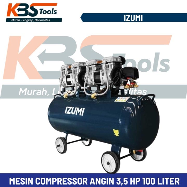 Mesin Compressor Angin 3,5 HP 100 Liter OILLESS IZUMI - Kompresor ...