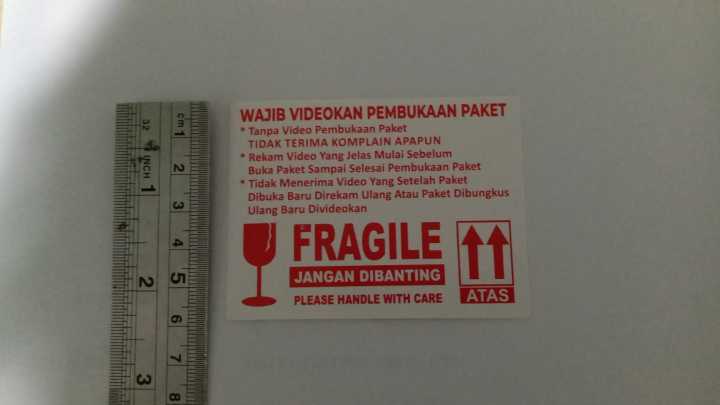 JO-STRF68- 6X8 cm STIKER VIDEO UNBOXING FRAGILE PECAH BELAH Stiker ...