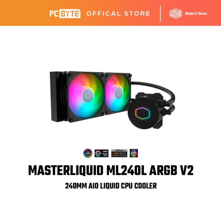 Cooler Master MasterLiquid ML240L ARGB V2 CPU Liquid Cooler PCByte | Lazada