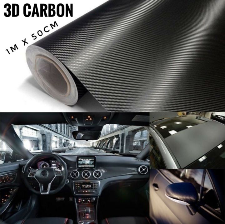 Car 3D Carbon Fiber Sticker Car Body Wrap Sticker Interior Deco Styling ...