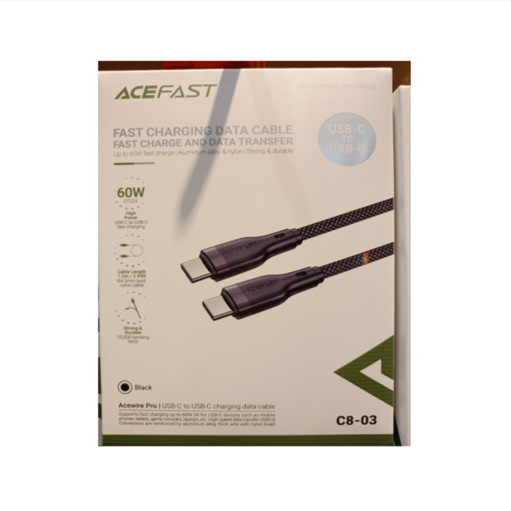 Acefast Acewire Pro C8-03 USB-C to USB-C Cable - Black | Lazada PH