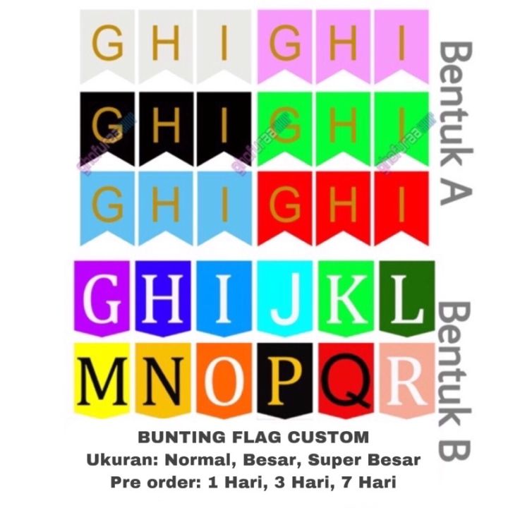Banner custom polos - bunting flag custom - banner huruf cetak bendera ...