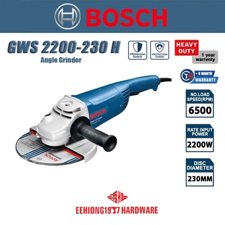 BOSCH GWS 2200-230 H Professional Angle Grinder 2200W 9" Heavy Duty ...