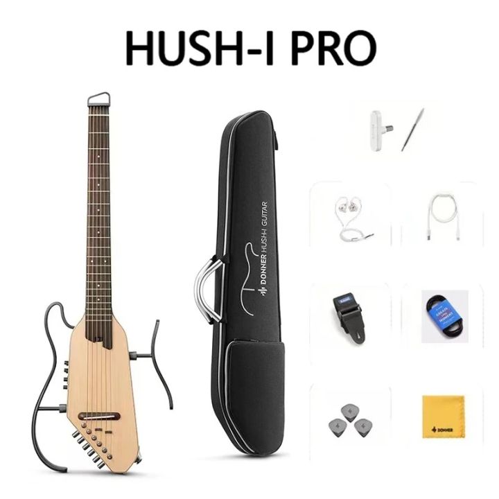 Donner HUSH-I PRO HUSH-X PRO Travel Guitar with Multiple Effect Modes ...