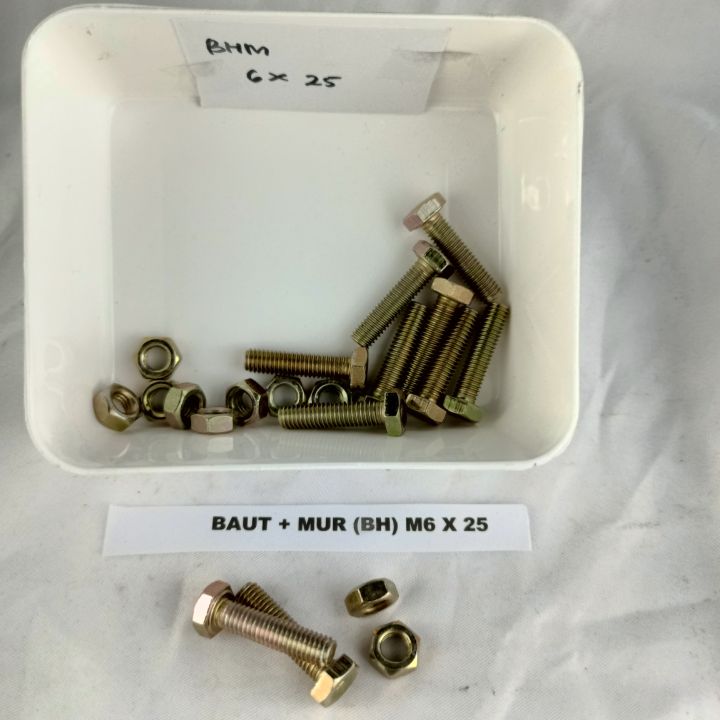 BAUT + MUR (BH) MOTOR M6 X 25 | Lazada Indonesia