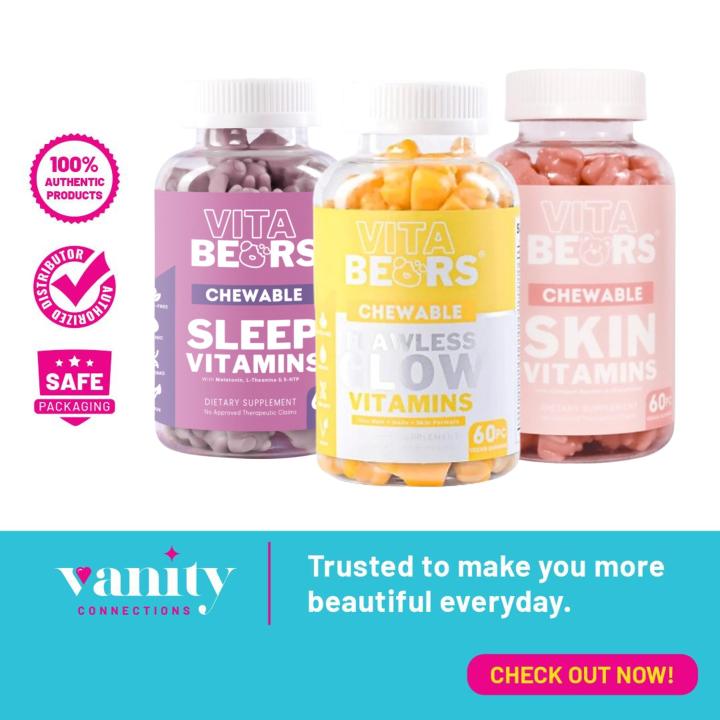 Vita Bears Flawless Glow Skin Vitamins Sleeps Vitamins 60 Gummies ...