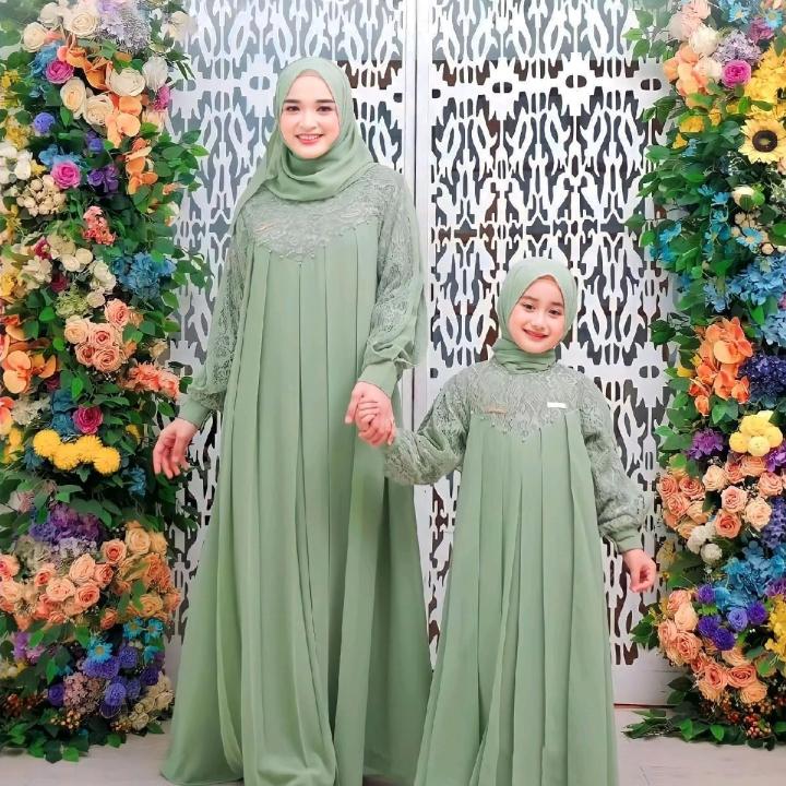 INARA DRESS COUPLE MOM AND KIDS MODEL TERBARU BAHAN CERUTY BABAYDOLL ...