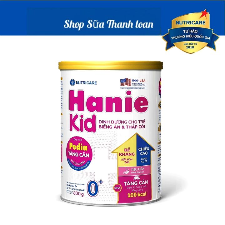 (HSD T6-2026) (Mẫu Mới) Sữa Bột Nutricare Hanie Kid 0+ 800g Cho Trẻ ...