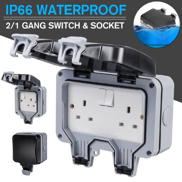 Waterproof Outdoor Plug 13A Storm Electrical Switched Socket IP66 ...