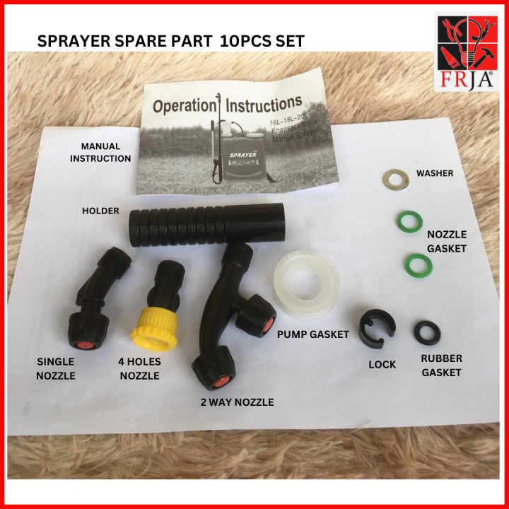 KNAPSACK MANUAL SPRAYER 16L SPARE PART PLASTIC NOZZLE SET AND PUMP ...