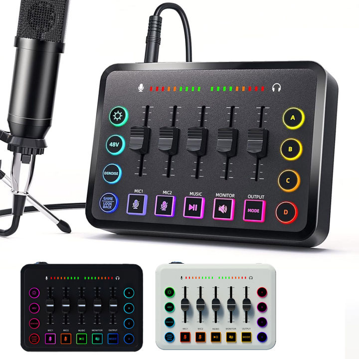 Eguan บอร์ดมิกซ์เพลงดีเจการ์ดเสียงภายนอกเกมมืออาชีพเครื่องผสมเสียง ...