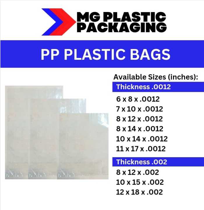 PP plastic bag clear 100pcs/ food grade/ polypropylene bag | Lazada PH