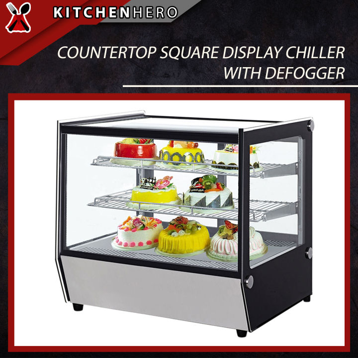 Square Mini Countertop Display Chiller with Defogger : 3 Layers ...