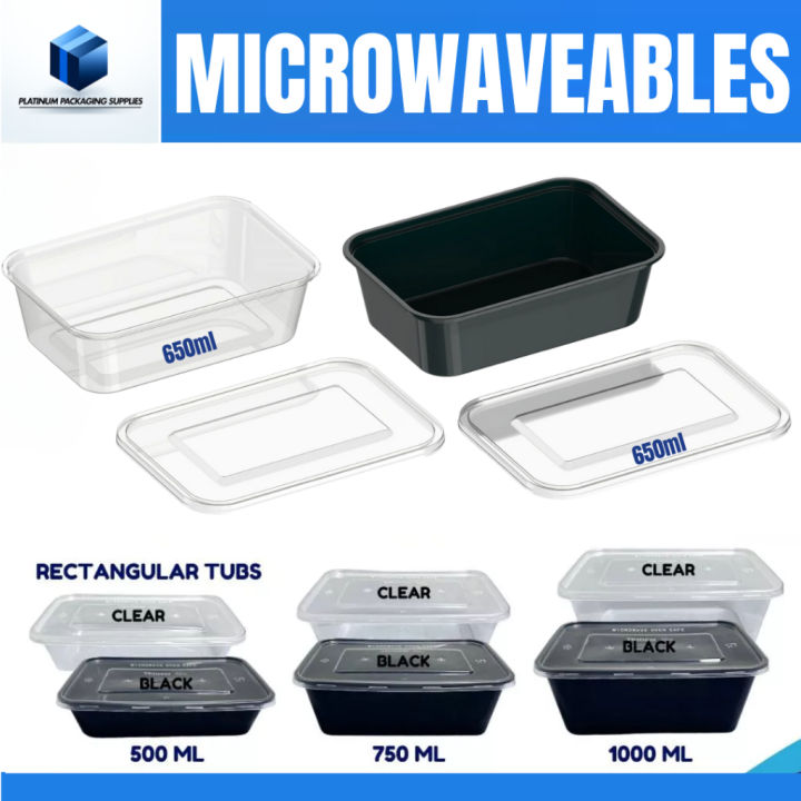 Platinum Rectangle Microwaveable Container Take Out Disposable Plastic ...
