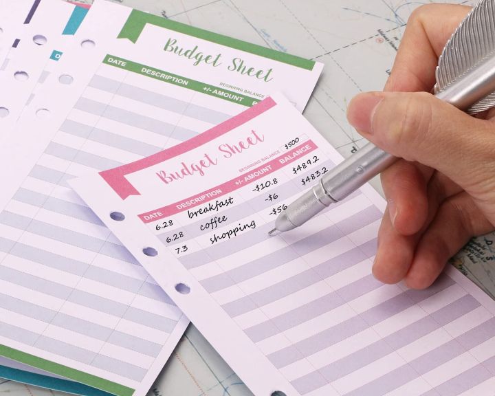 A6 Budget Sheet Expense Tracker - Colored Loose Leaf Paper - 12 Sheets ...