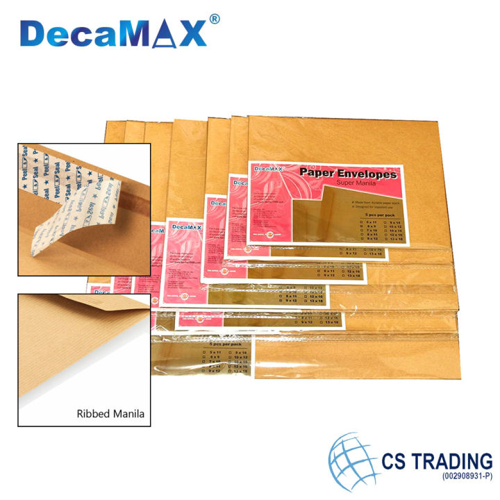 50 pcs x Brown Ribbed Super Manila Envelope with Peel and Seal Closure ...