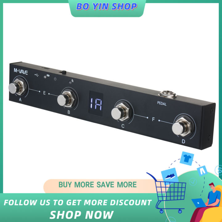 M-VAVE Chocolate BT Wireless MIDI Controller Rechargeable 4 Buttons MIDI Foot Controller Pedal ...