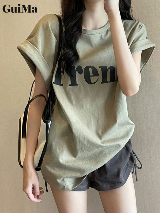 Gui Ma 2024ใหม่เสื้อยืดแขนสั้นผ้าตาข่ายสีแดง,เสื้อเปิดไหล่แบบบางสุดฮอต ...