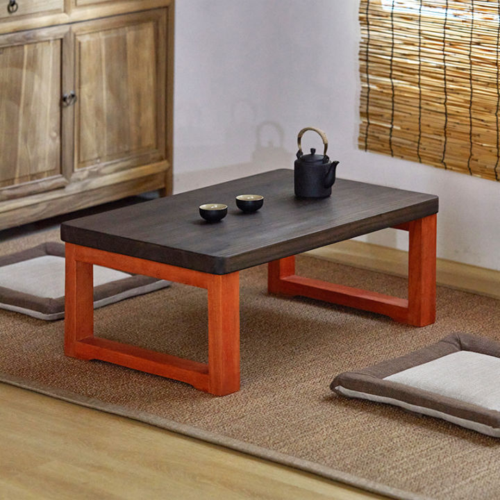 Japanese small coffee table tatami low table solid wood kang table Zen ...
