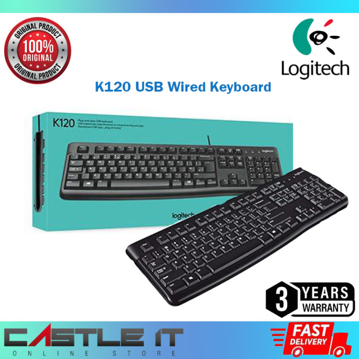 Logitech Mk120 Desktop Usb Wired Combo Keyboard Mouse Black Full Sized