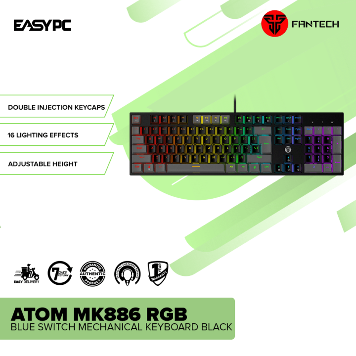 EasyPC | Fantech ATOM MK886 Red / Blue Switch RGB Mechanical Keyboard ...
