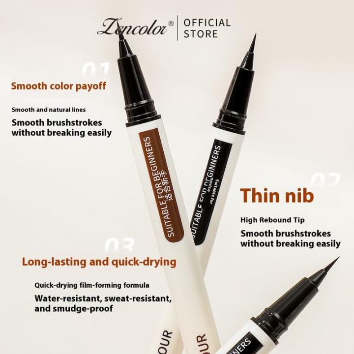 Zencolor ดินสอเขียนตาเนื้อเหลวปลายเล็กกันน้ำ กันเหงื่อ ติดทนนาน ไม่ลอก ...