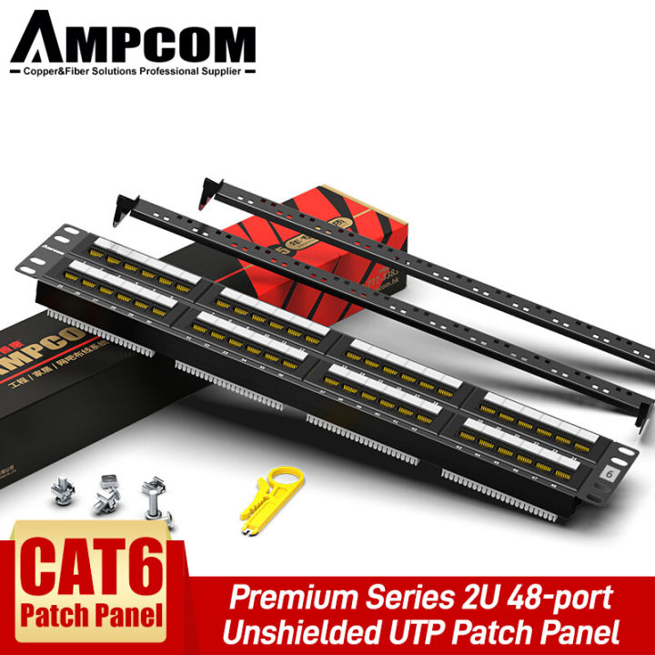 AMPCOM patch panel, CAT5E/CAT6 24 Ports/48 Ports Patch Panel, Rack ...
