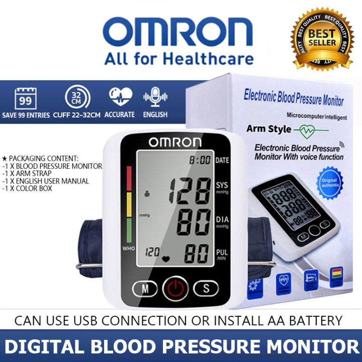 Omron Large Screen Digital Blood Pressure Monitor High Precision Upper ...