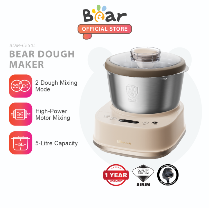 Bear Smart Dough Maker High Power Motor 2 Dough Mixing Mode 5.0L BDM ...