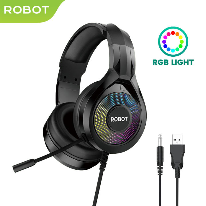 ROBOT Headset Wired RH-G40 3.5mm Jack Black Original Garansi 1 Tahun ...