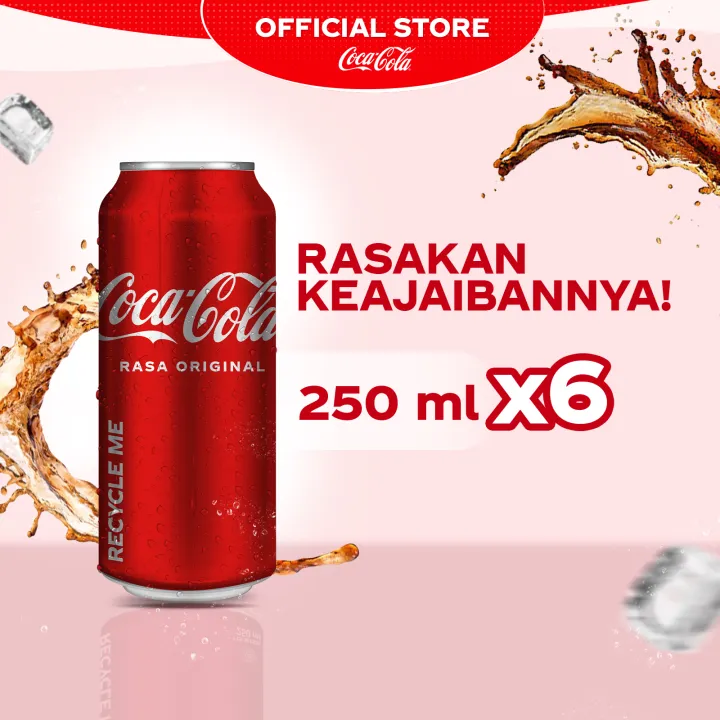 Coca-Cola Original - Minuman Soda Rasa Kola - Kaleng 250ml - x 6 Pcs ...