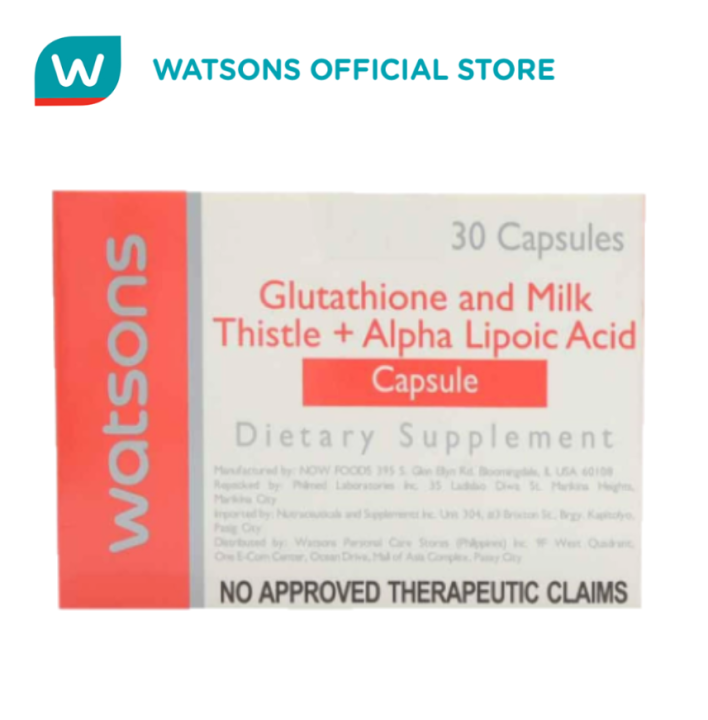 WATSONS GENERICS Glutathione and Milk Thistle + Alpha Lipoic Acid ...