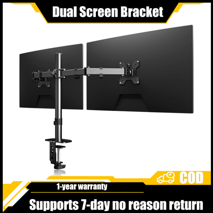 Dual Monitor Mount Computer Monitor Bracket for 13"-27" with C-clamp ...